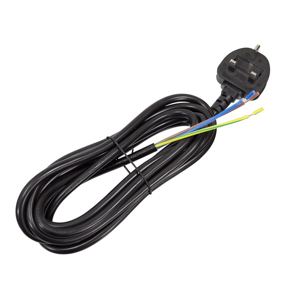 13A UK Moulded Plug 3 Core 1.5mm2 Power Mains 3M Black Cable