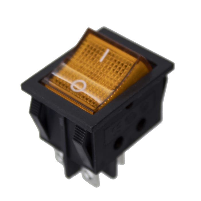 Double Pole Rocker Switch Amber | UNDER CONTROL INSTRUMENTS LTD
