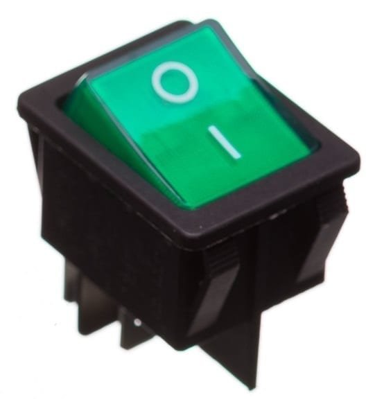 Lincat SW66 Rocker Switch Green Illuminated | UNDER CONTROL INSTRUMENTS LTD