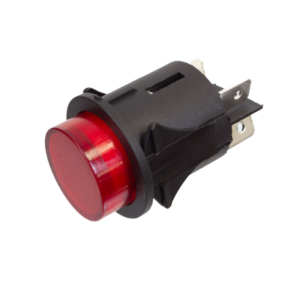 25mm Red Illuminated Latching Push Button Switch | 16A 240V Round Switch