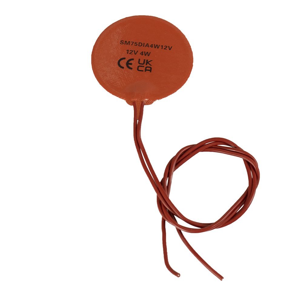 Silicone Heater Mat 75mm dia 4w 12v | UNDER CONTROL INSTRUMENTS LTD